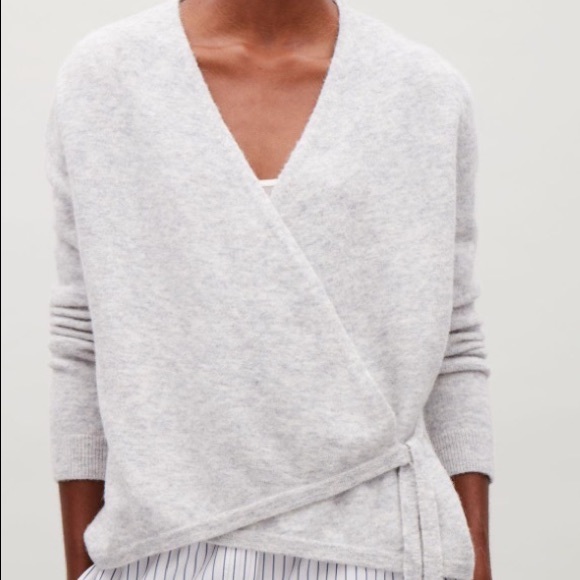 COS | Sweaters | Cos Grey Wrap Sweater | Poshmark